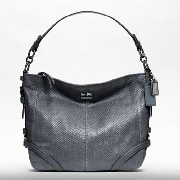Coach | Bags | Coach Chelsea Katarina In Petrol Gray Python Embossed ...